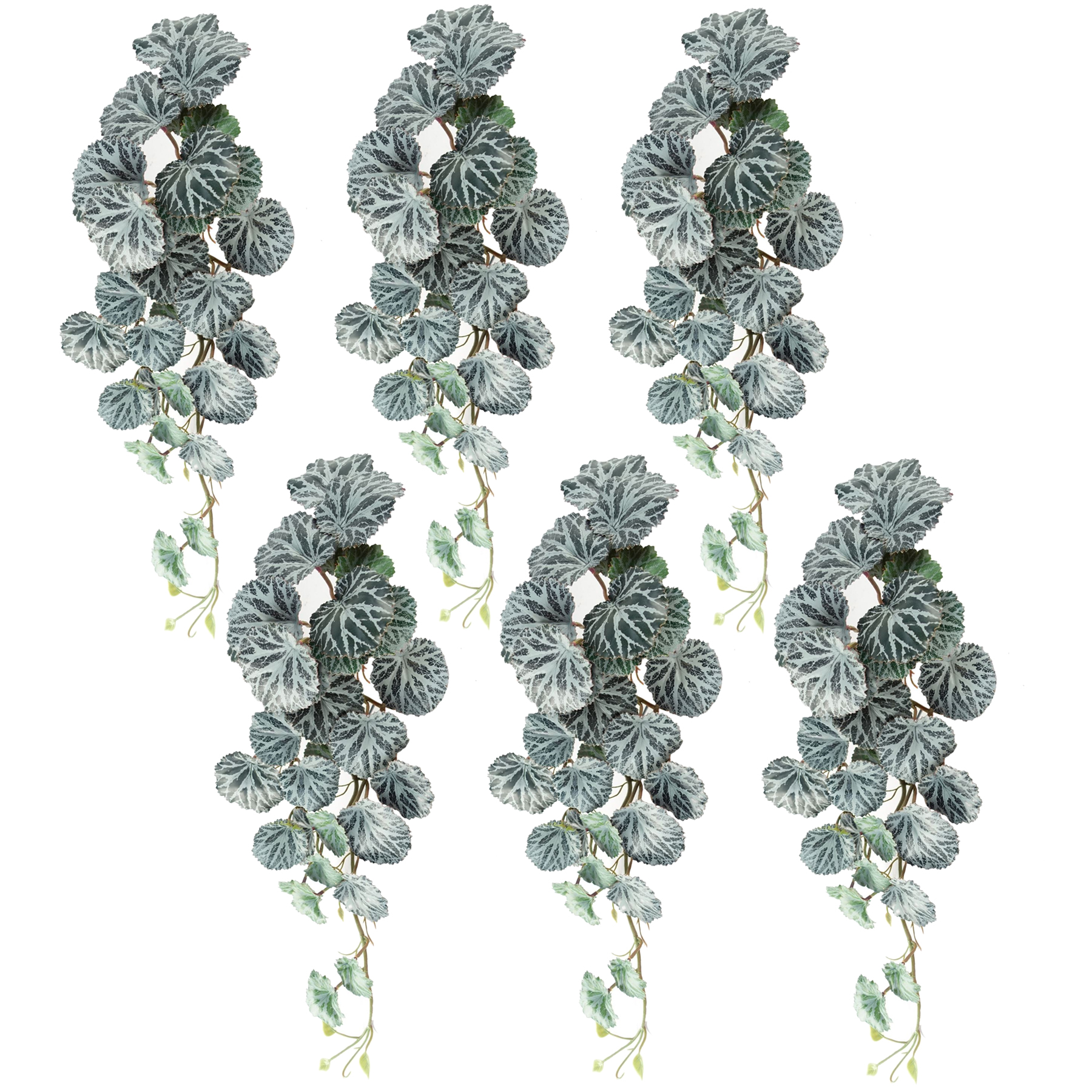 6 x 50cm Artificial Trailing Begonia Plant – Leaf Artificial Plants & Trees