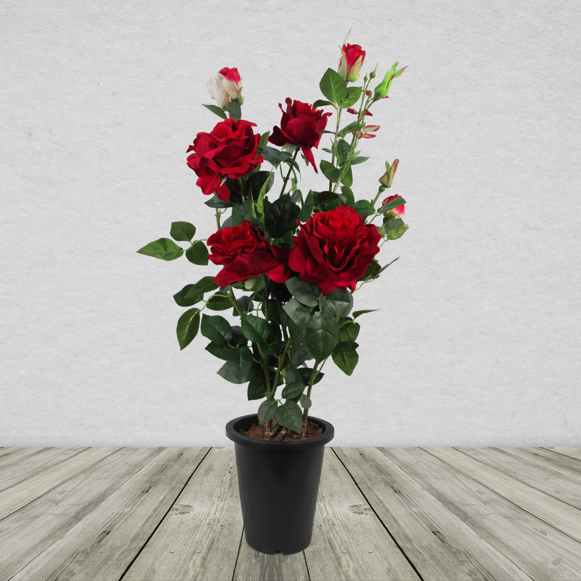 Artificial Red Rose Bush – Leaf Artificial Plants & Trees