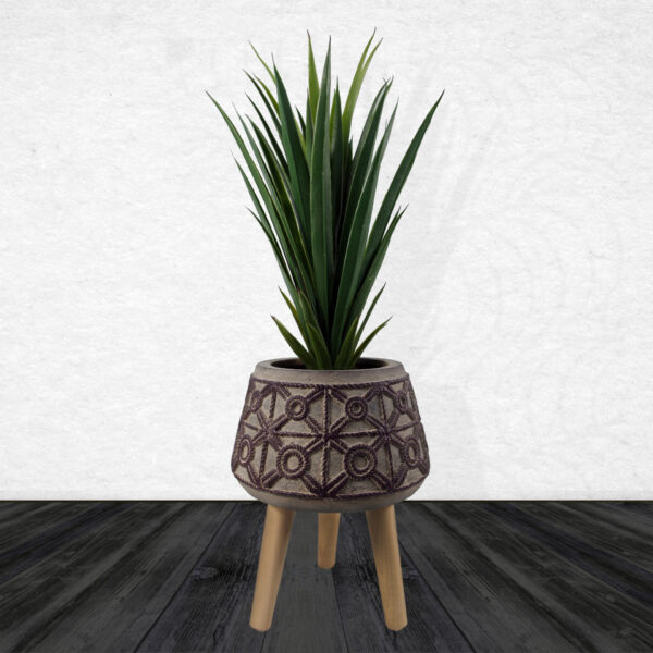 Embossed Composite Large Planter – Leaf Artificial Plants & Trees