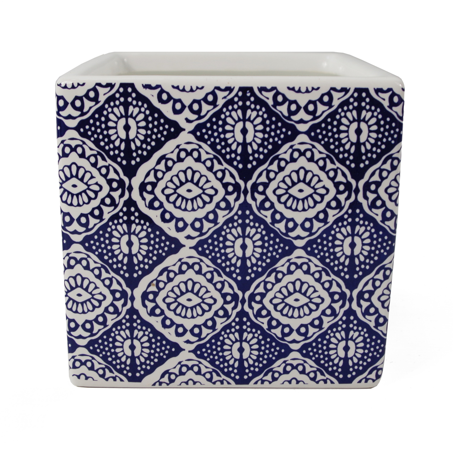 12cm Ceramic Cube Planter with Decorative Print Blue Eye – Leaf ...