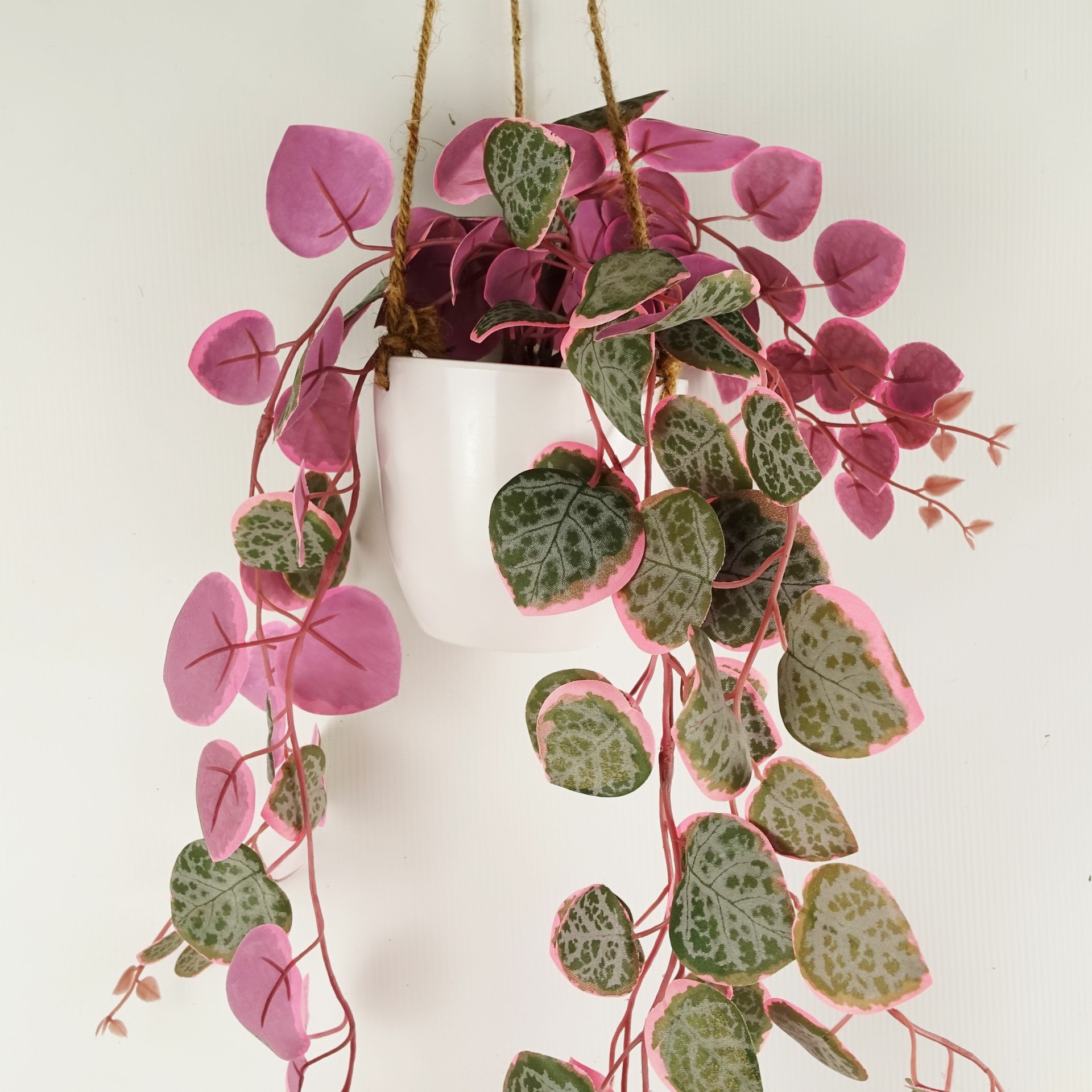 90cm Artificial Potted Trailing Hanging Pink Plant Realistic – String ...