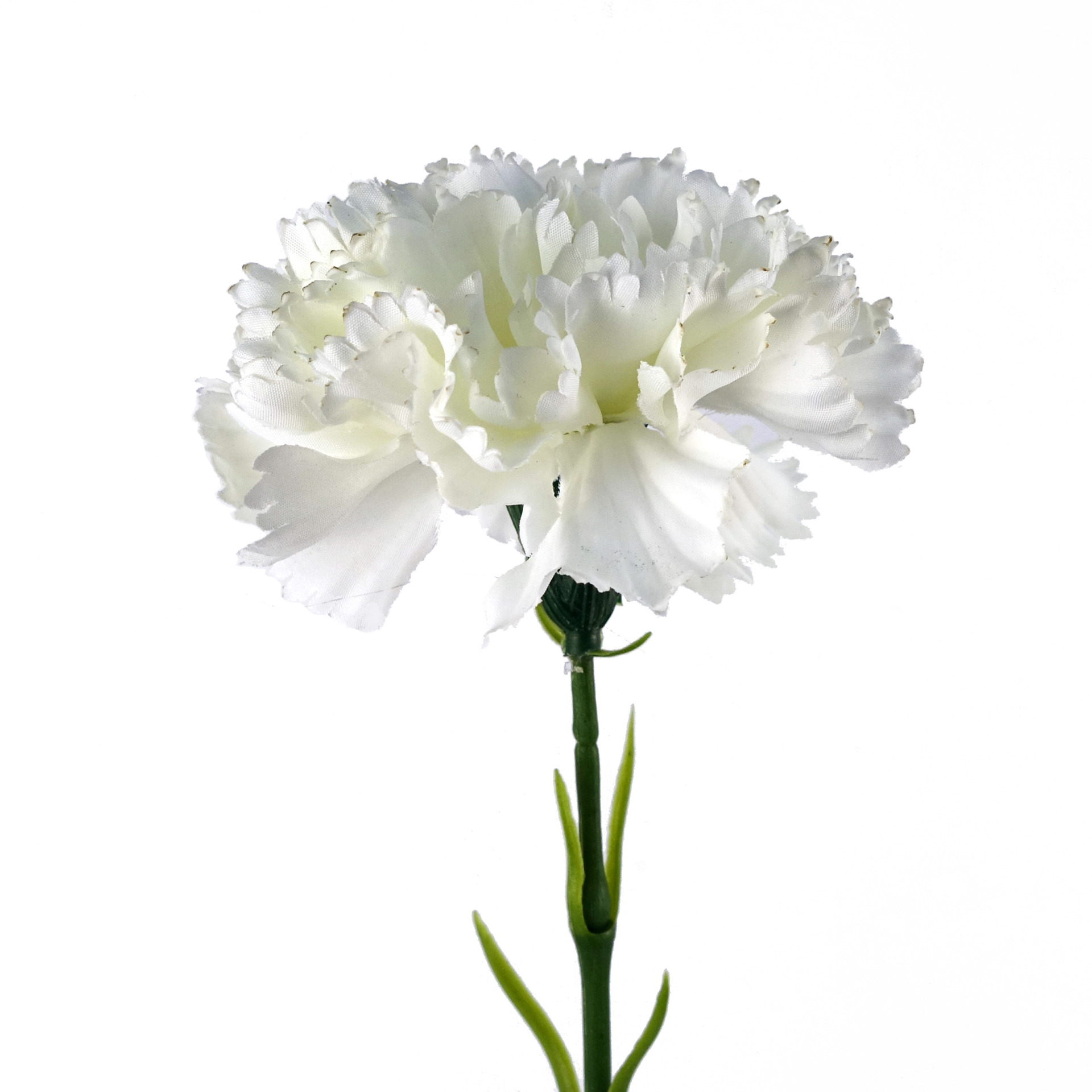 50cm Single White Carnation Artificial Flower – Leaf Artificial Plants ...