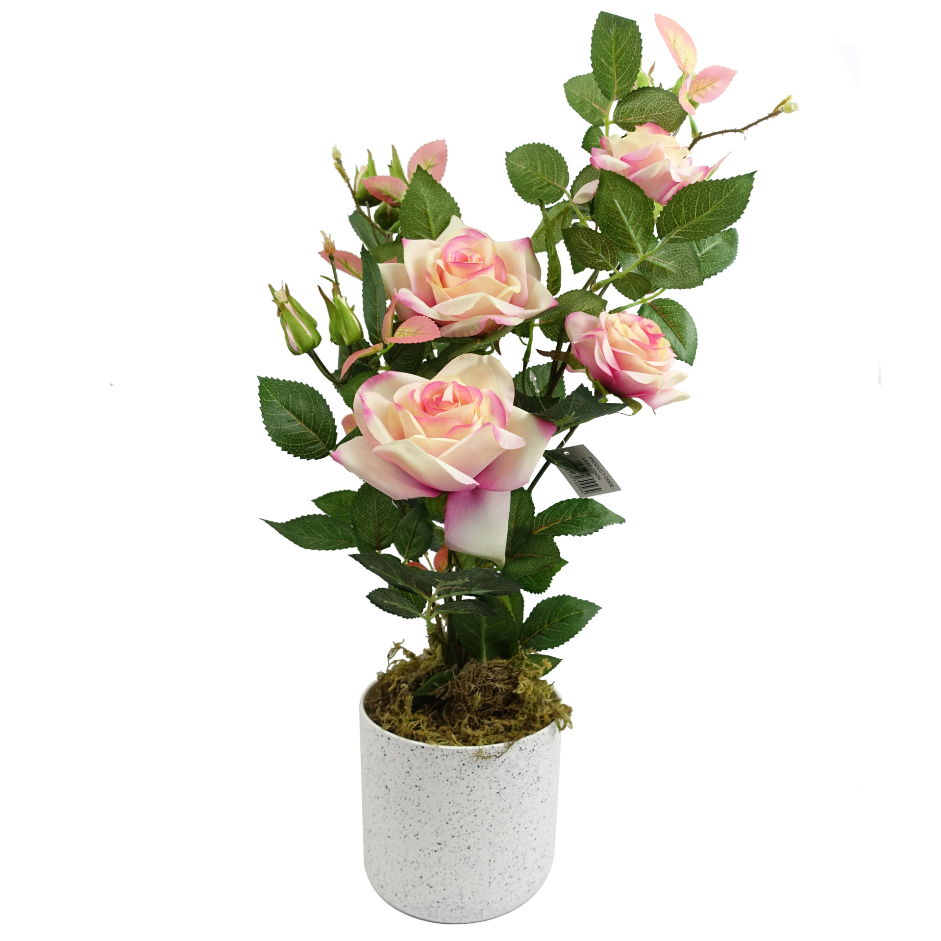 50cm Artificial Pink Rose Plant – Leaf Artificial Plants & Trees