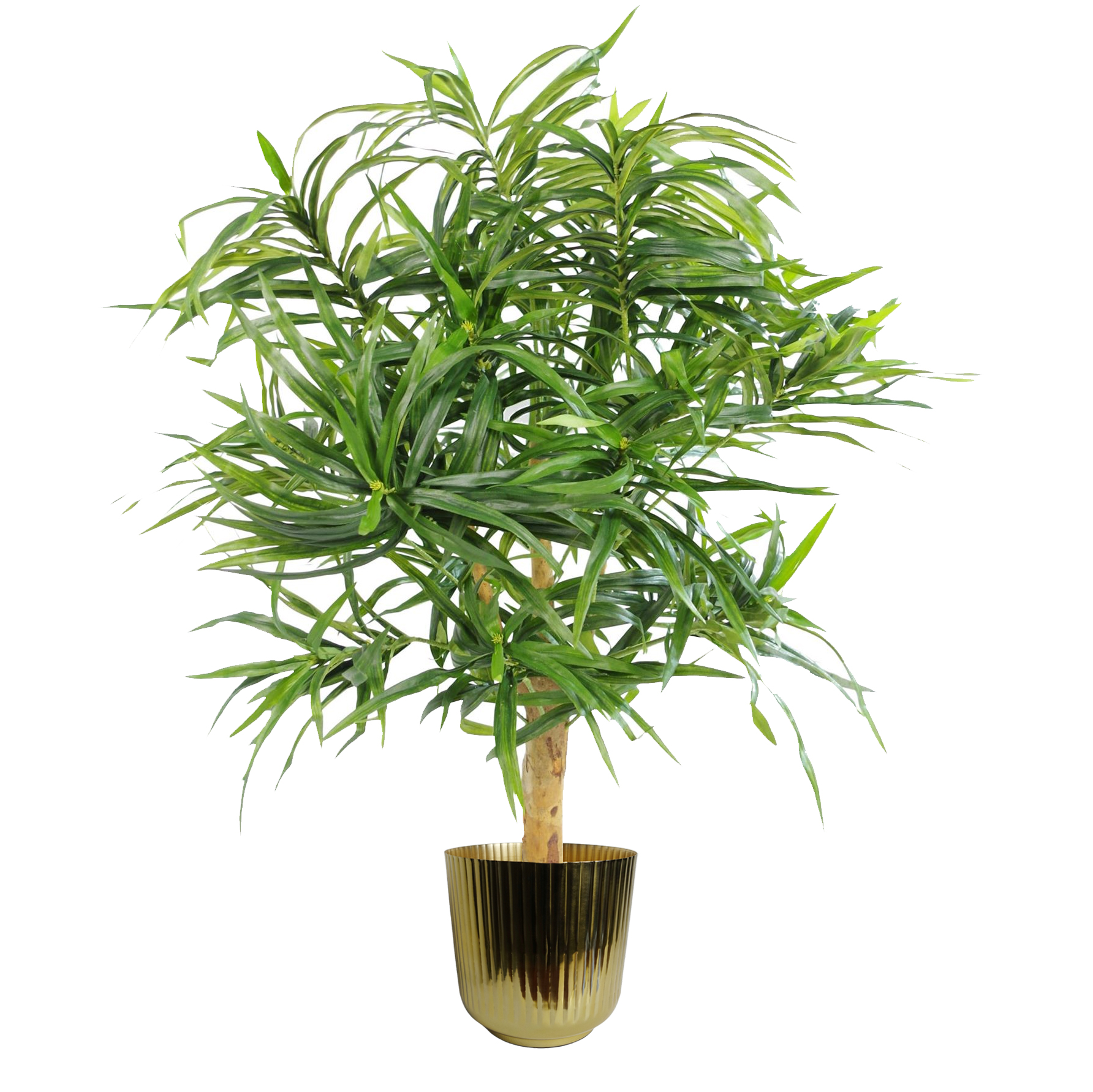 20cm Gold Fluted Metal Planter by Leaf – Leaf Artificial Plants & Trees