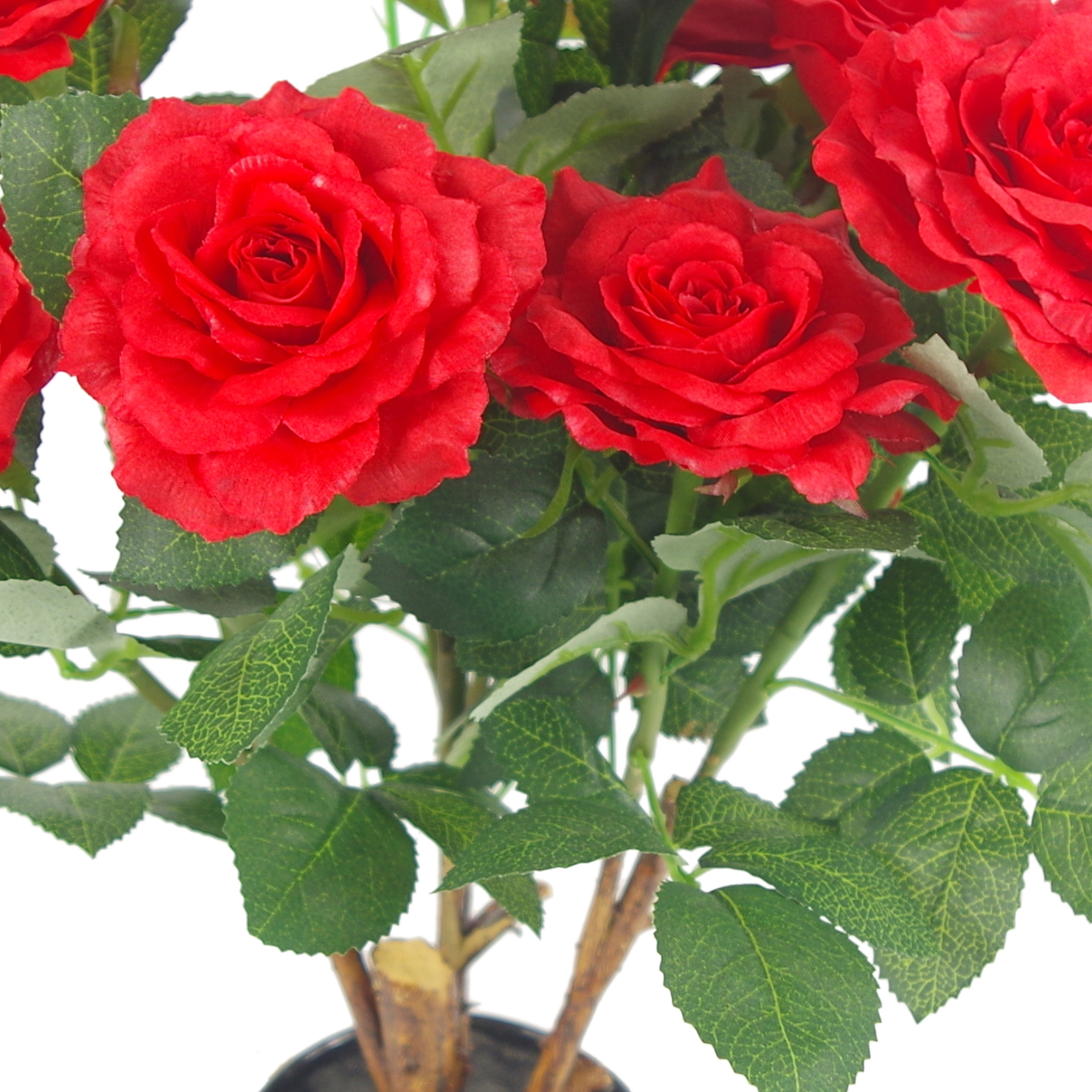 42cm Artificial Rose Plant Medium Red in Ceramic Planter – Leaf ...