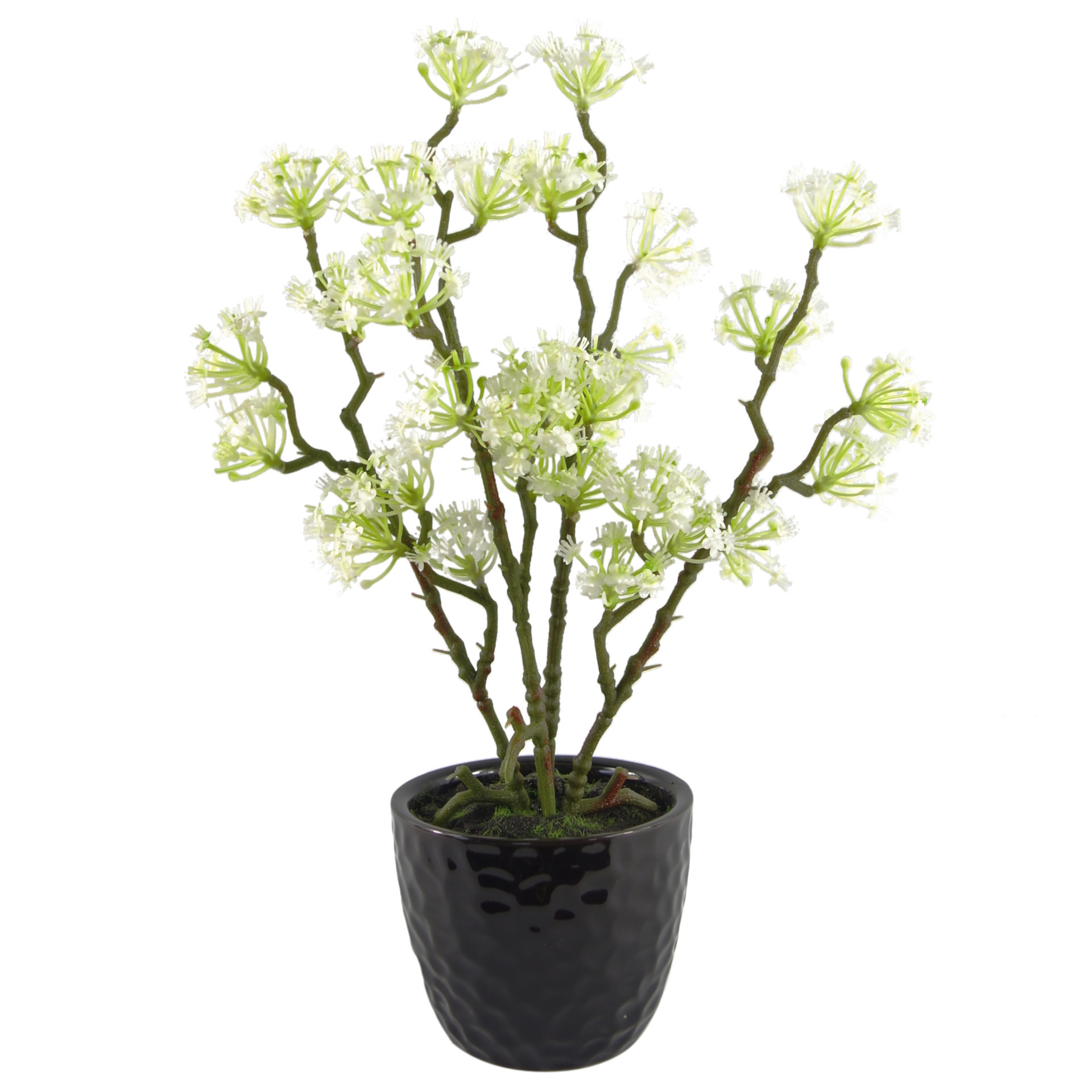 30cm Artificial White Mini Blossom Plant – Leaf Artificial Plants & Trees