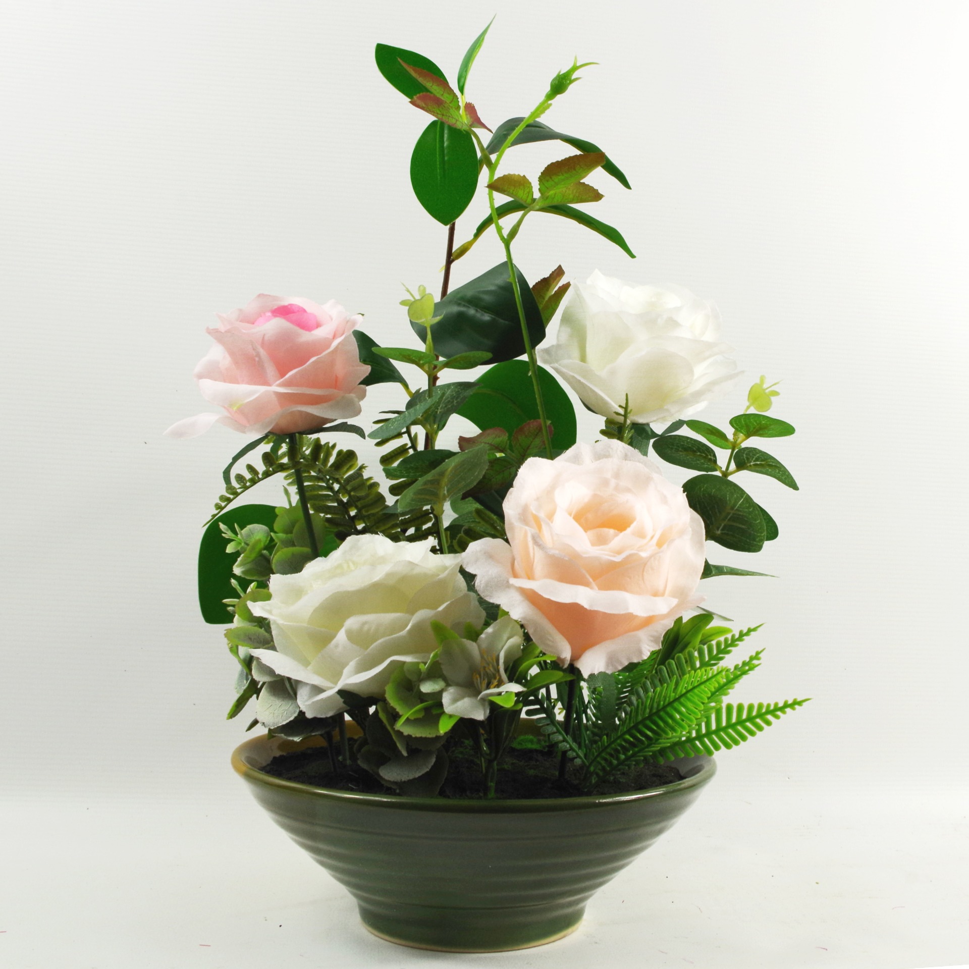 35cm Artificial Mixed Floral Spring Display in Planter – Leaf ...